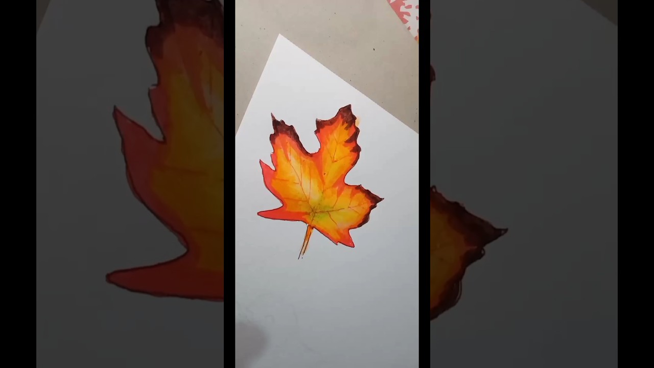 🍁 Maple Leaf coloring #art #drawing #maple #shorts #youtubeshorts