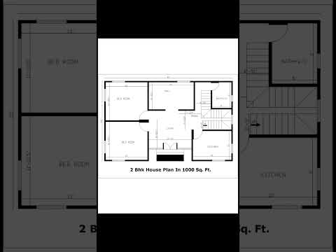 2 Bhk House Plan 1000 Sq. Ft. | 2 Bhk Gharka Naksha In 1000 Sq. Ft. || 2 Bedroom House Plan