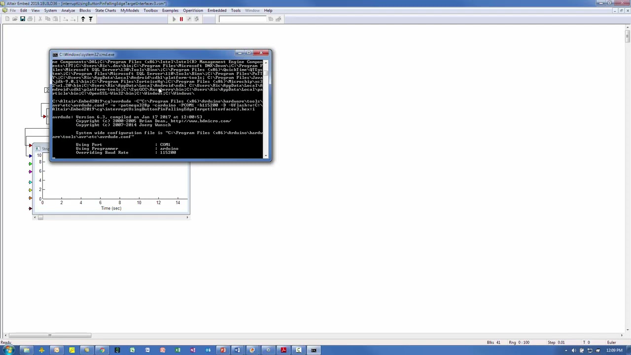 Using Altair Embed Basic to detect a button press event