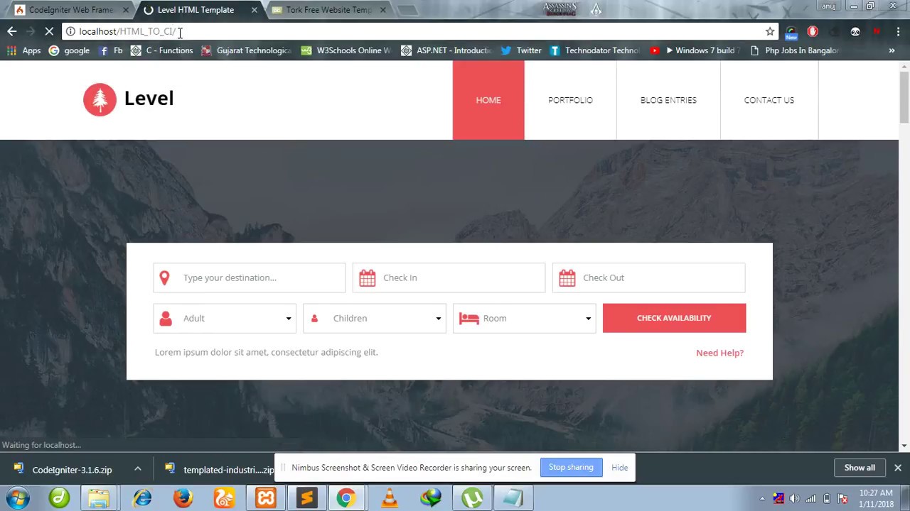Building CodeIgniter Template from HTML Template