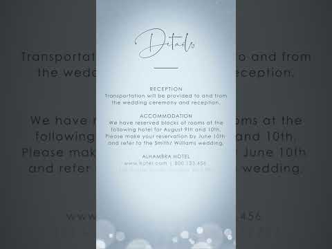 Craft a Memorable Invite: Dusty Blue & Silver Wedding Invitation Video – Canva Template.