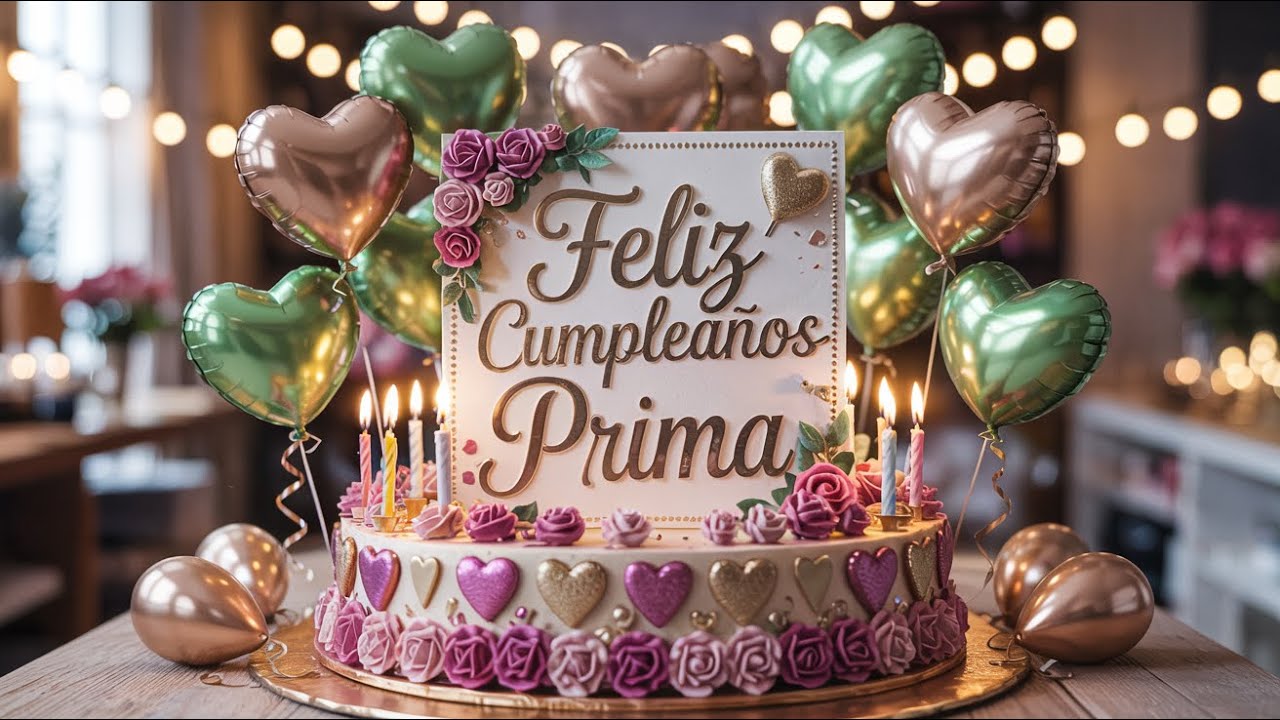 Feliz Cumpleaños Prima 🎂 Una Felicitación Bonita y Especial para Ti 💖 #FelizCumpleañosPrima