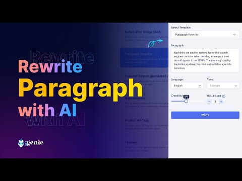 GetGenie AI Template : Paragraph Rewriter
