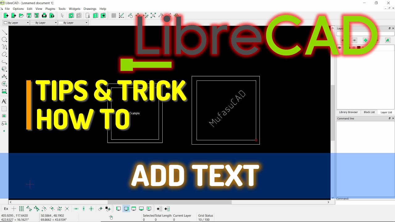 How To Add Text In LibreCAD