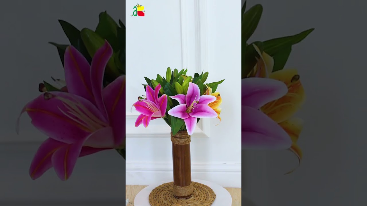 Buket Bunga Cantik Bunga Lily Imitasi latex Artificial B8184 Hias Dekorasi Rumah/Kantor/Pesta/Cafe