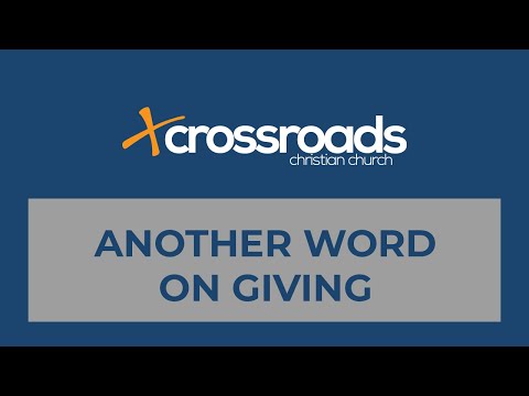 Another word on giving
