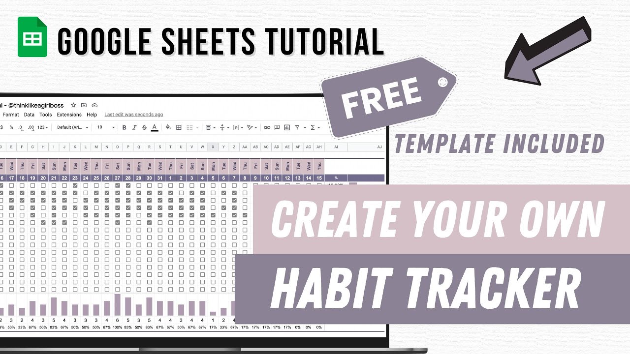 How to create your own Habit Tracker in Google Sheets - TUTORIAL + FREE TEMPLATE