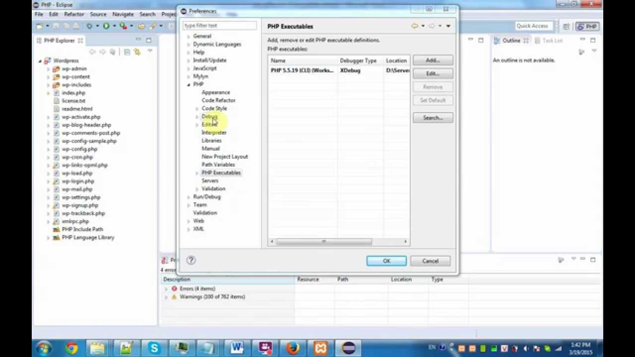 how to debug php in eclipse from web browser