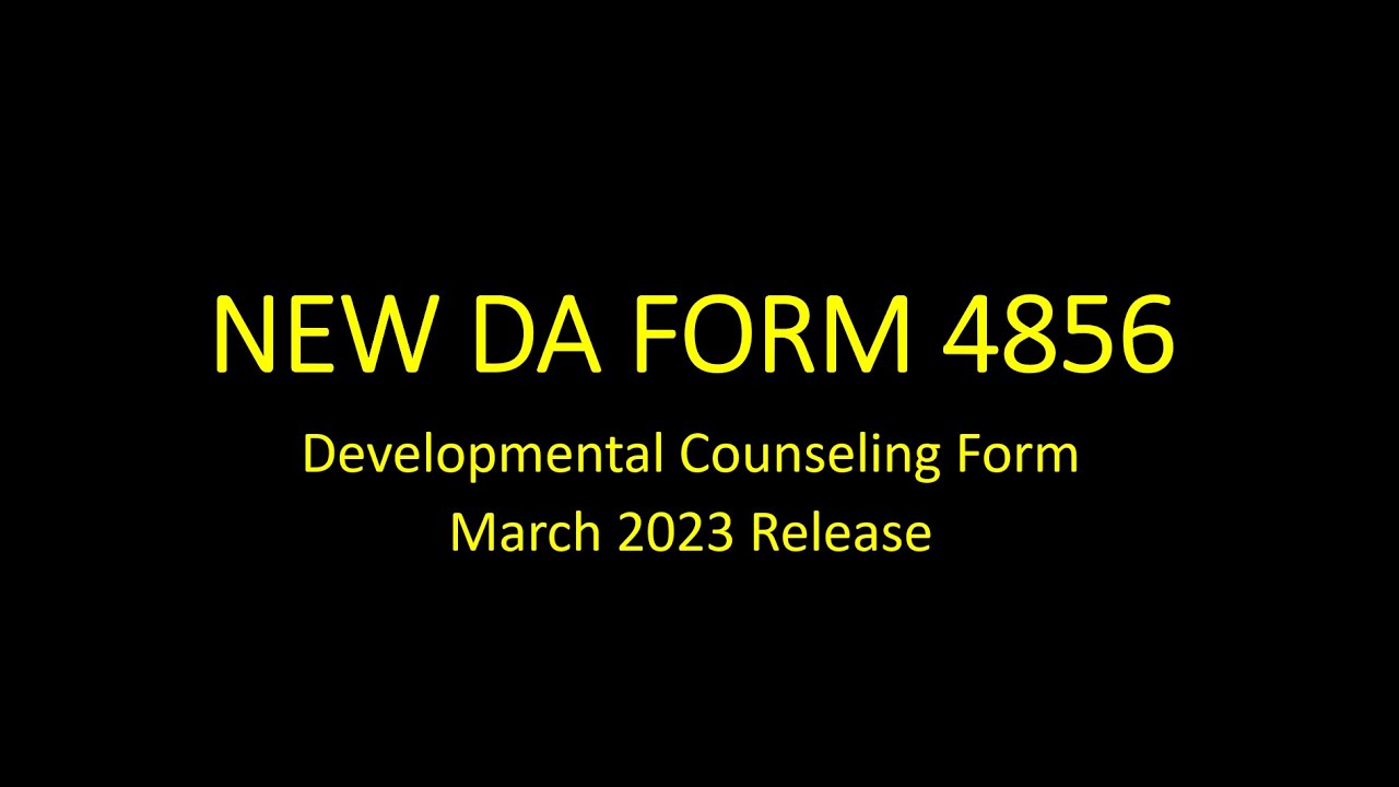 New 4856 Overview General Format Example