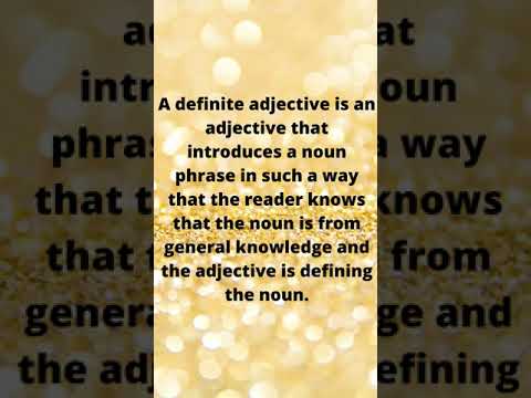Definite Adjectives| Definition with example| Types of adjectives| Learn English Grammar #shorts