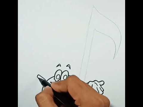 How to draw Cartoon Music Note #shorts