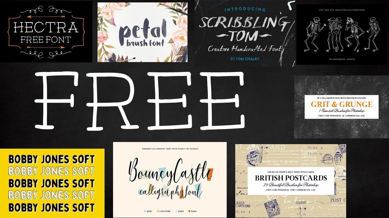 FREE BUNDLE (High-Quality Fonts & Graphics) For Commercial Use