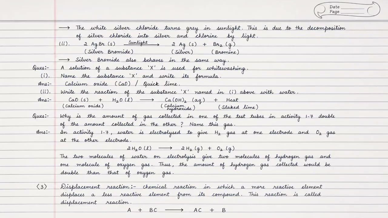 Class 10|| Science|| Chapter 1|| Handwritten easy explanation notes #notes #fullmarks 