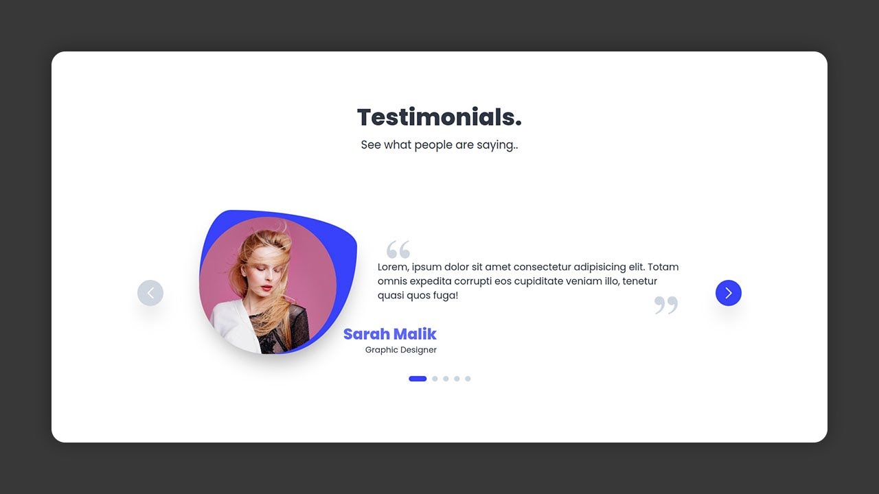 Responsive Testimonial Slider html and css