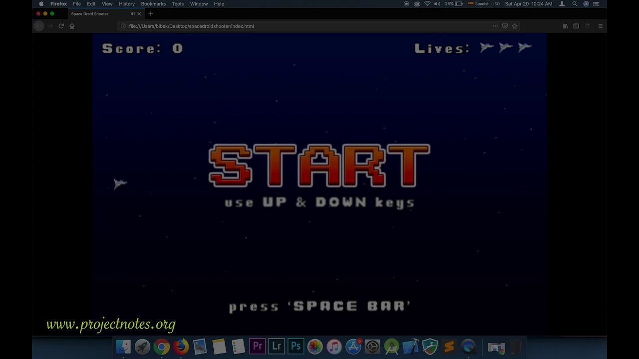 Space Droid Shooter Game In Javascript || ProjectNotes