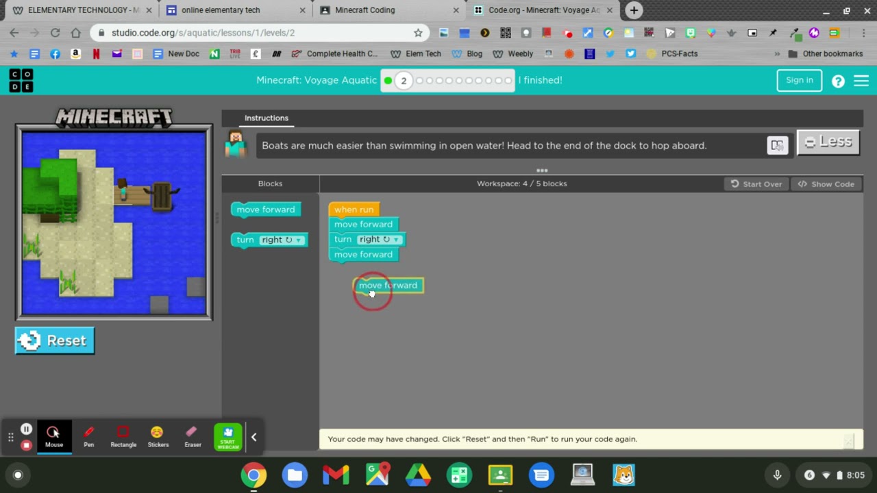 Minecraft Coding Lesson (Code.org)