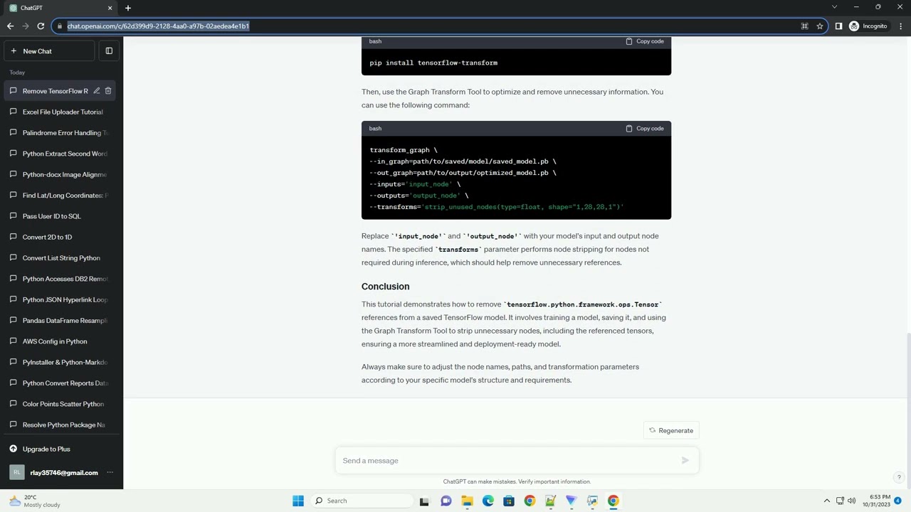 Remove tensorflow python framework ops Tensor on model save