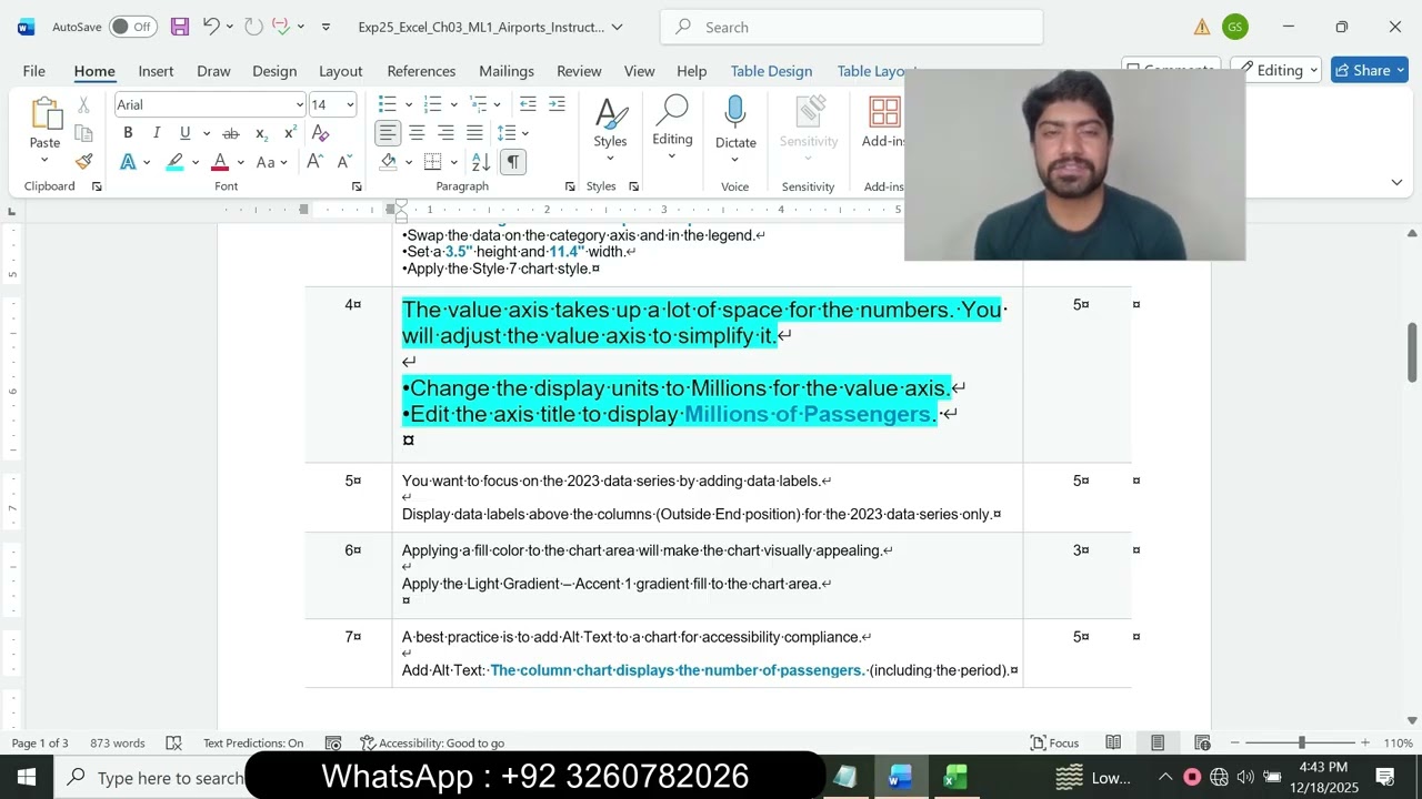 Exp25_Excel_Ch03_ML1_Airports | Excel Chapter 3 Mid-Level 1 - Airport Passenger Counts | Excel Ch03