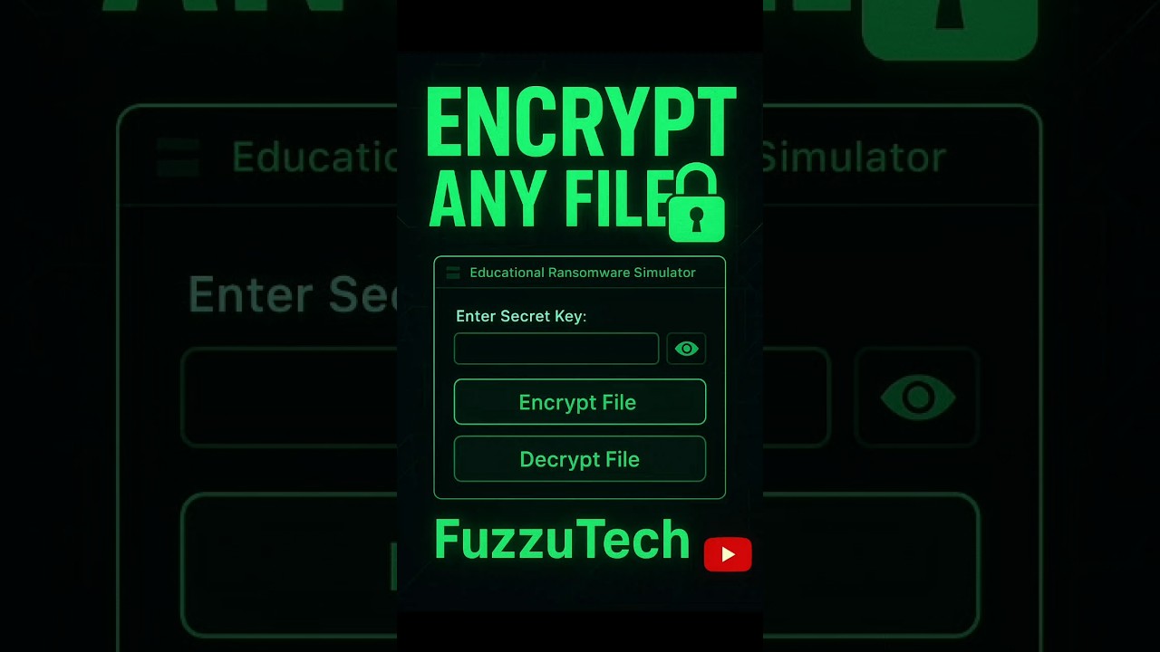 Encrypt & Decrypt ANY file in seconds! ⚡ AES Encryption Demo | Safe GUI App 🔒 #FuzzuTech #Python