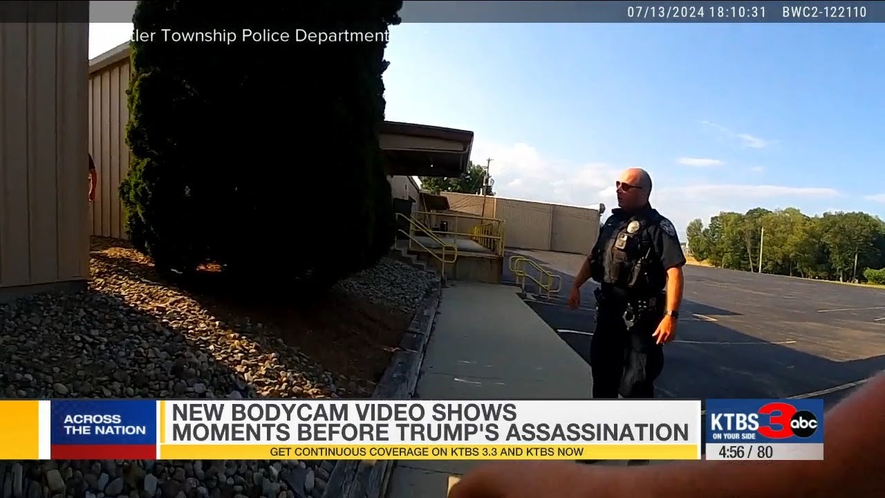 New bodycam video shows moment police officer saw Trump shooter just before assassination attempt