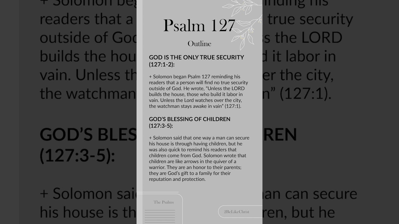 Psalm 127 Explained in 1 Minute... #biblestudy #bibleforbeginners #psalms  #easybiblestudy