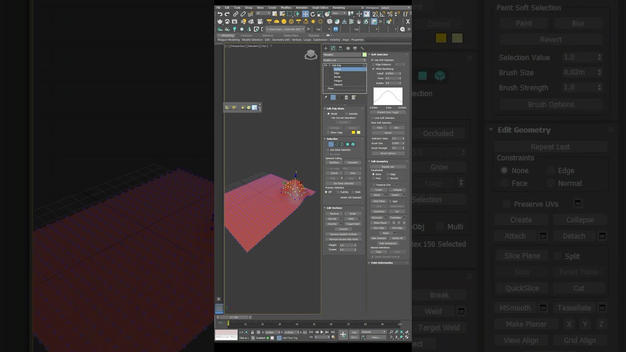 Skill no.24 How to use soft selection (Edit poly) in 3ds max.