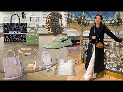 Galeries Lafayette Luxury Shopping in Paris! Louis Vuitton, Tiffany, Fendi Bags, Rolex, Prada, Loewe