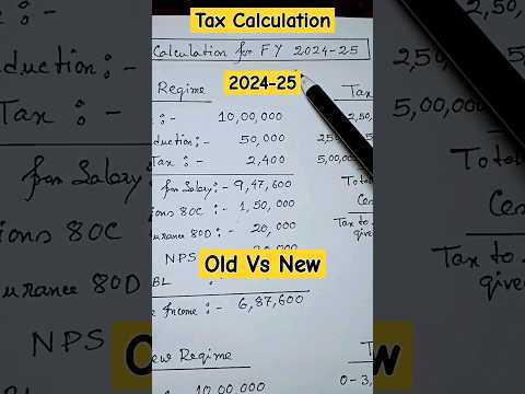 Tax Calculation 2024-25. #shorts #tax #govtemployees #calculation #oldvsnew