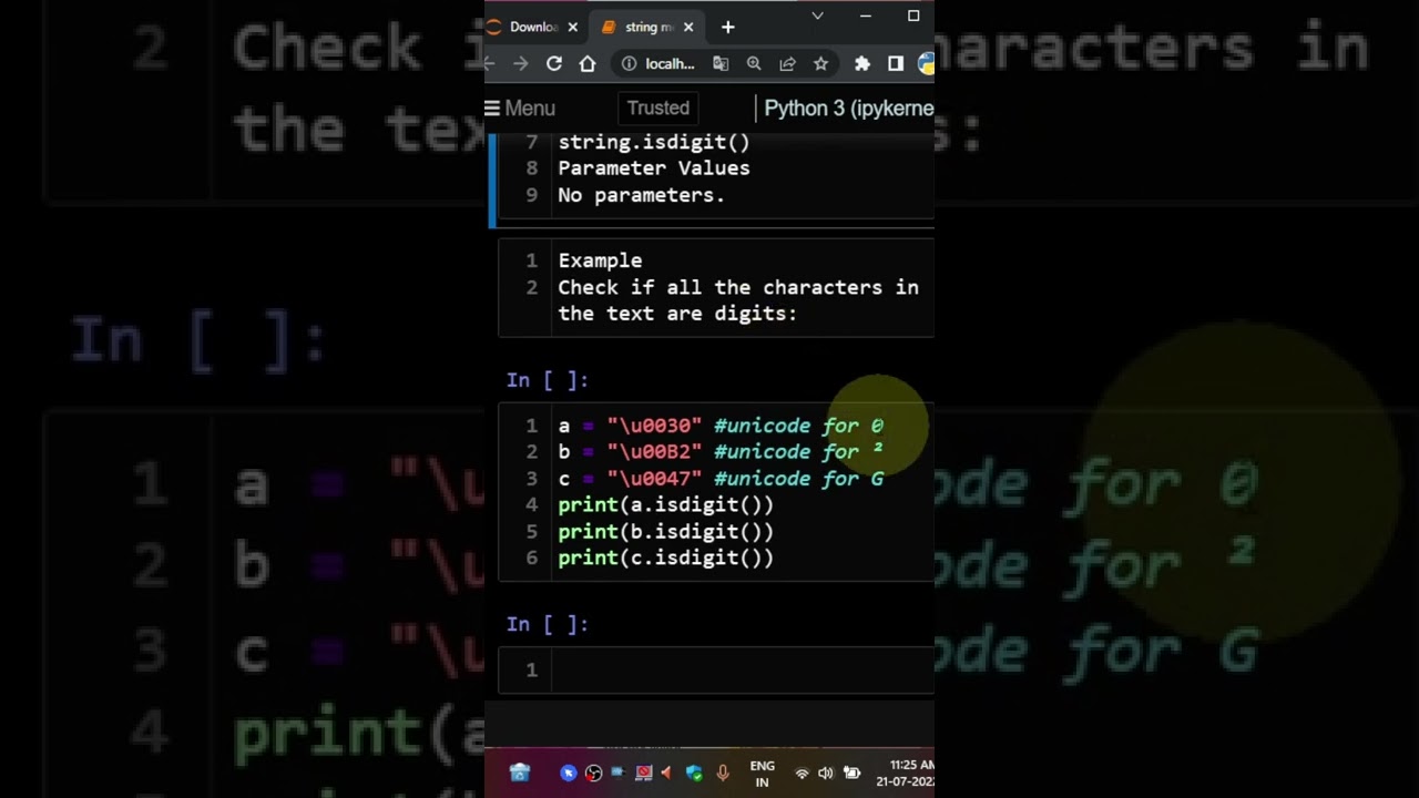 isdigit string method python tamil #python #shorts