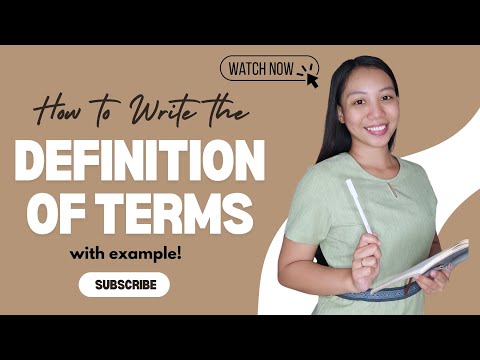DEFINITION OF TERMS | Writing the Research Paper | Practical Research for Senior High School