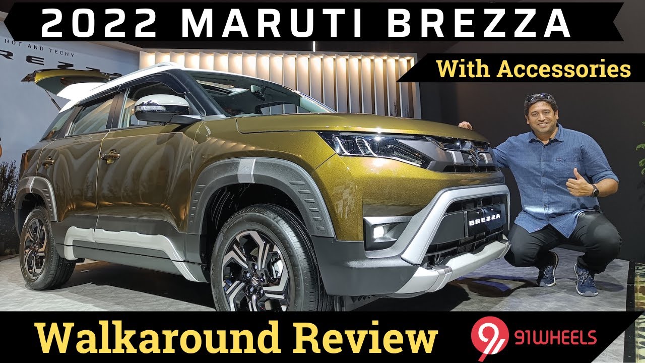 2022 Maruti Brezza Walkaround Review with Accessories || First Look at ...