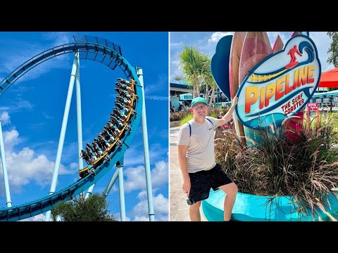 Pipeline: The Surf Coaster FIRST RIDE & Review - SeaWorld Orlando