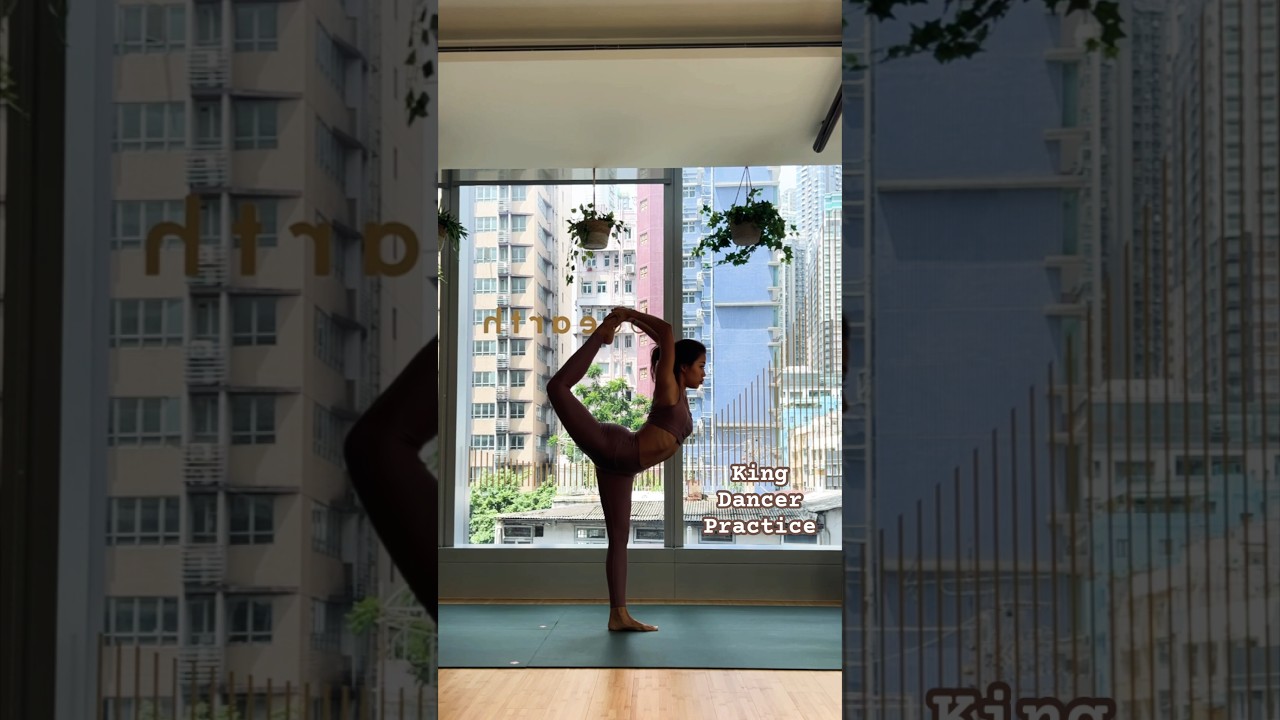 Embodying Elegance and Balance in King Dancer Pose #yoga #stretch #balance  #fitness #backbend