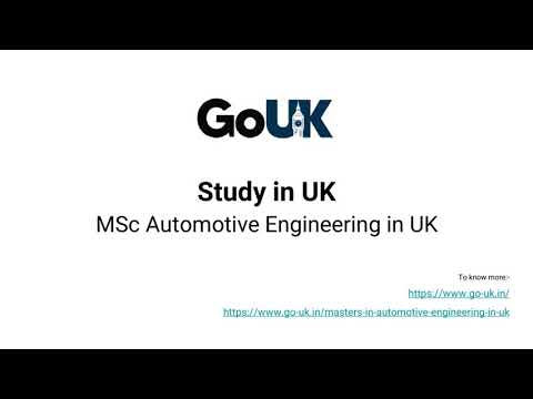 MSc Automotive Engineering in UK