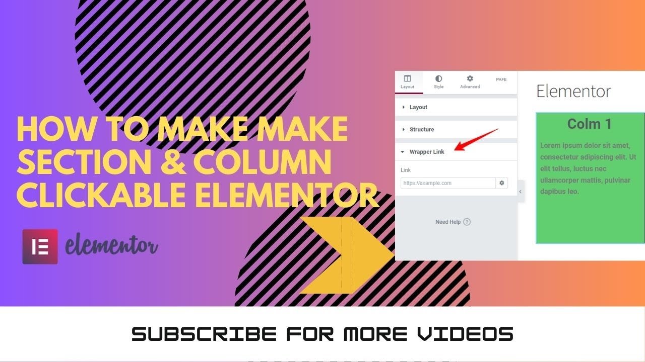 How to make Make Section & Column Clickable Elementor