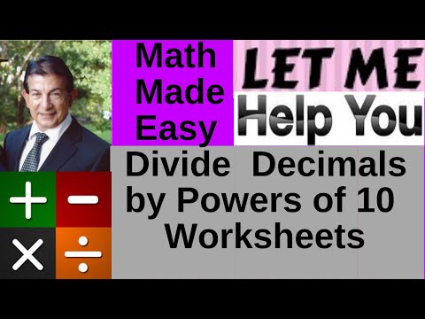 Divide Decimals by Powers of 10 Worksheets