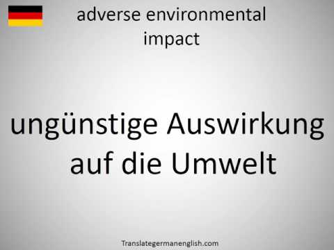 How to say adverse environmental impact in German?