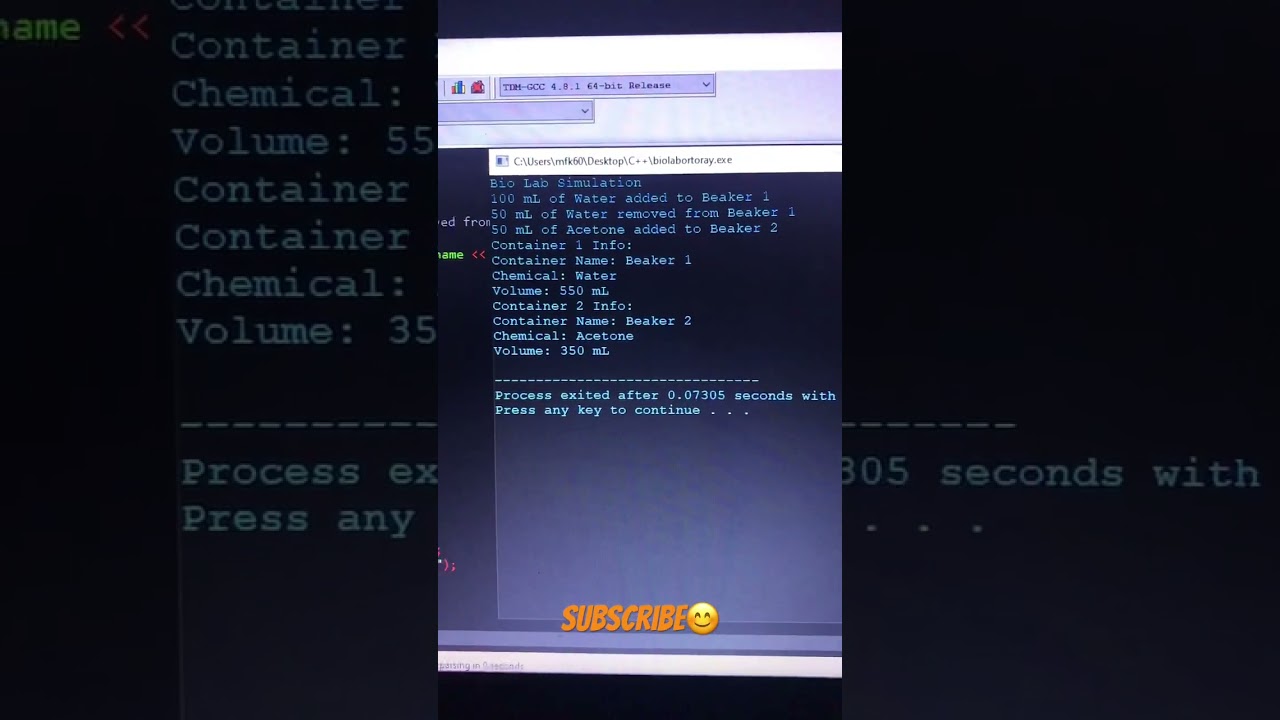 bio lab simulation IDE dev c++ #cppprogramming