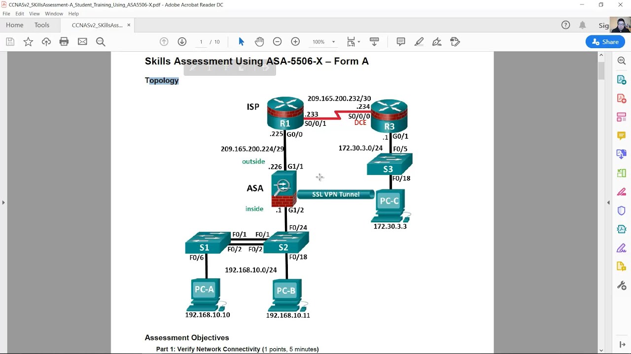 CCNA Security 2.0 - Skills Assessment Using ASA 5506-X - Form A