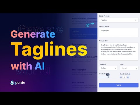GetGenie AI Template : The Perfect Product Tagline Generator
