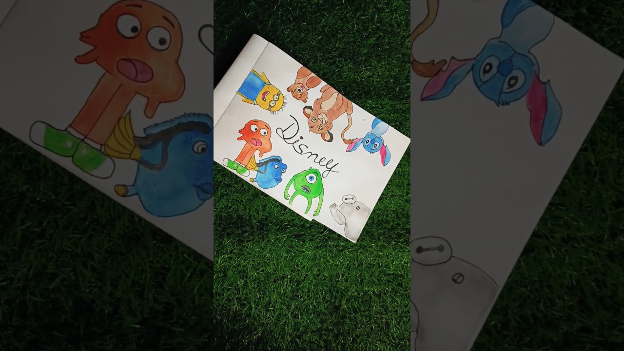 Disney character collage drawing #art #shorts #drawing