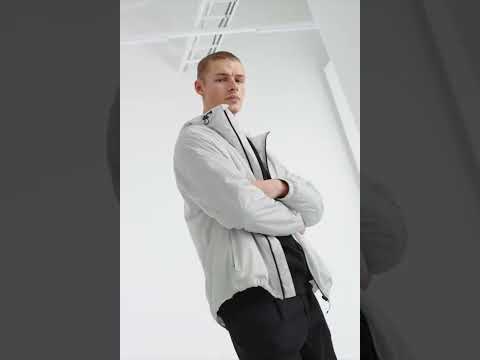H&M Water Repellent Windbreaker Jacket Men Shiny White