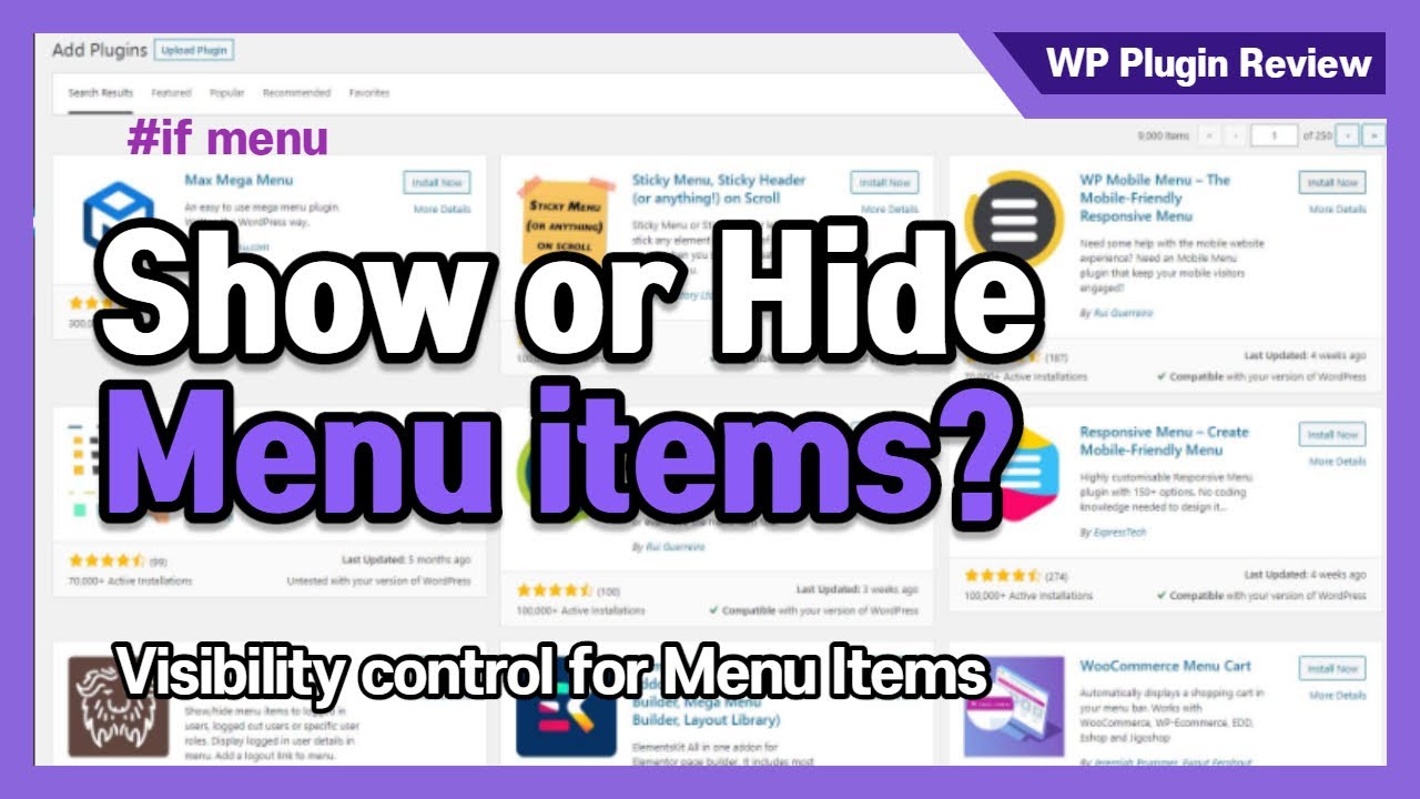 WordPress plugin review (If menu) – Visibility control for Menu Items