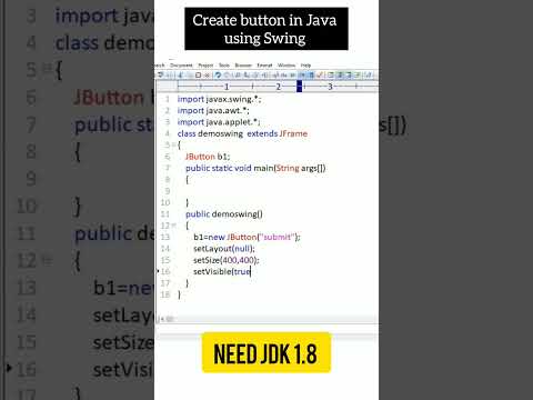 Create button in java using swing #java #frontenddeveloper #fullstack #javatutorial #codewithharry