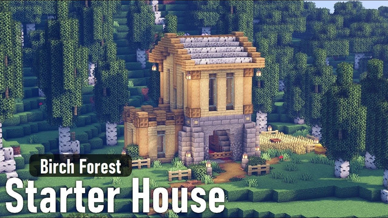 Minecraft | How to Build a Starter House in the Birch Biome ...
