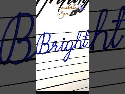 Bright Word Writing In Cursive Handwriting #shorts #cursivewriting #cursivehandwriting #bright #pen
