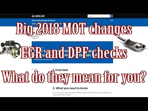 2018 MOT Changes and what they mean for EGR and DPF