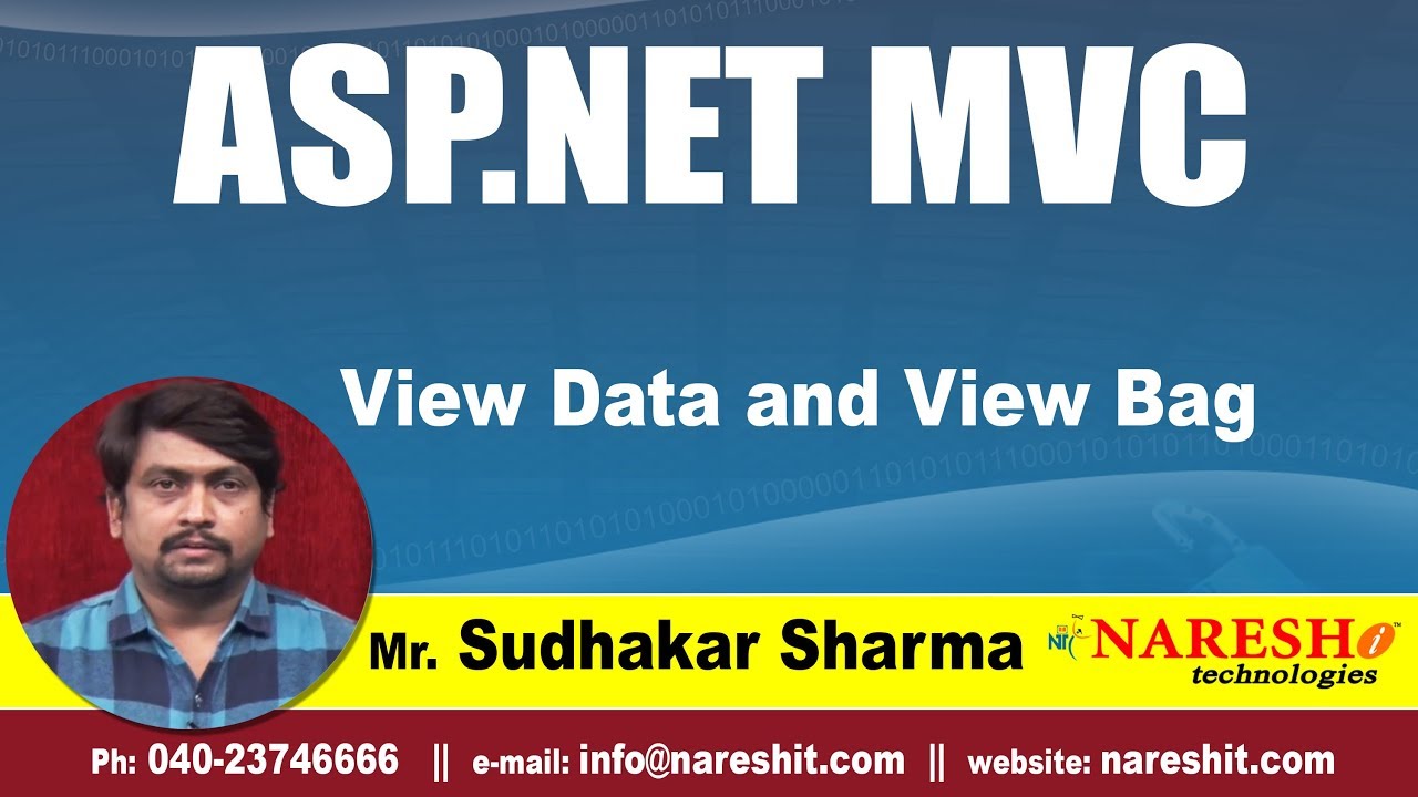 View Data and View Bag in ASP NET MVC  | asp.net MVC Tutorials | By Mr.Sudhakar Sharma