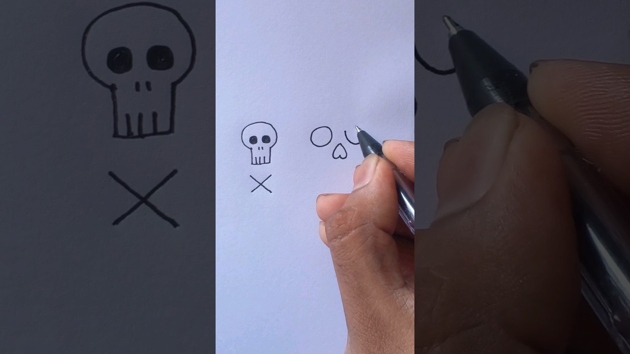 How to draw a human skull 💀 #drawingtutorial #drawing