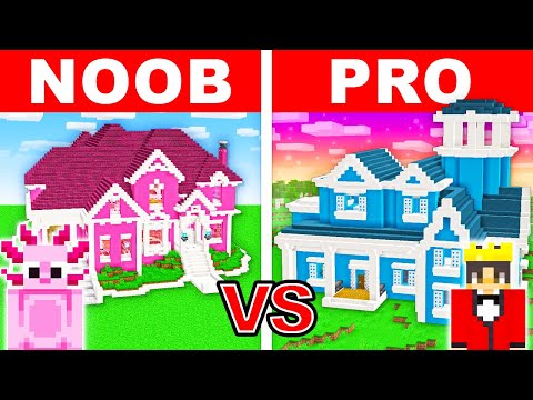 NOOB vs PRO: GIRLS VS BOYS MODERN HOUSE Build Challenge in Minecraft!